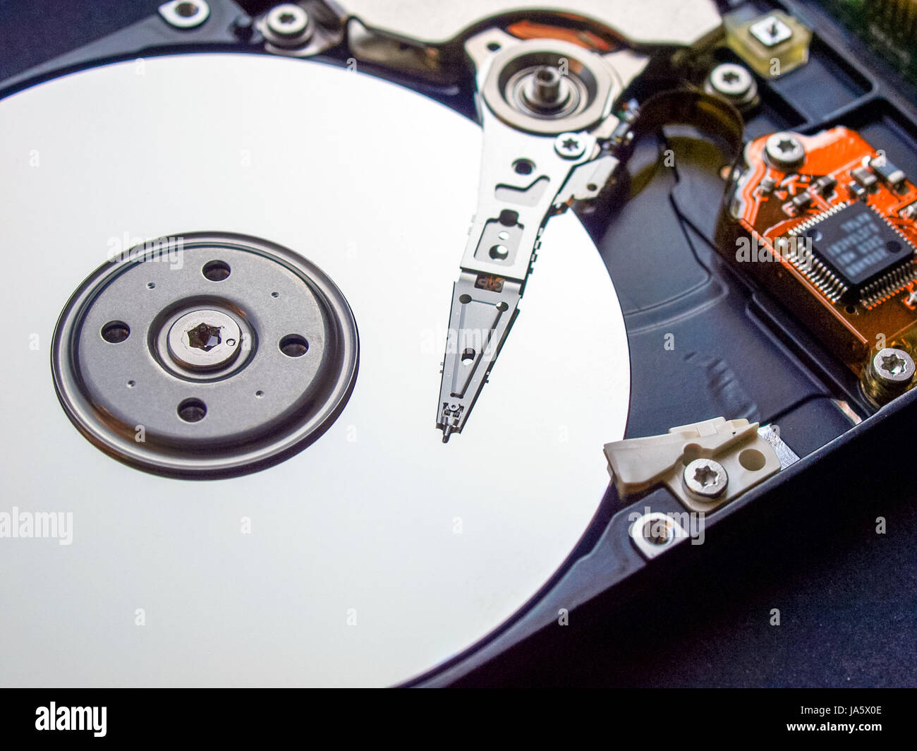 Detail of a magnetic computer hard disk Stock Photo - Alamy