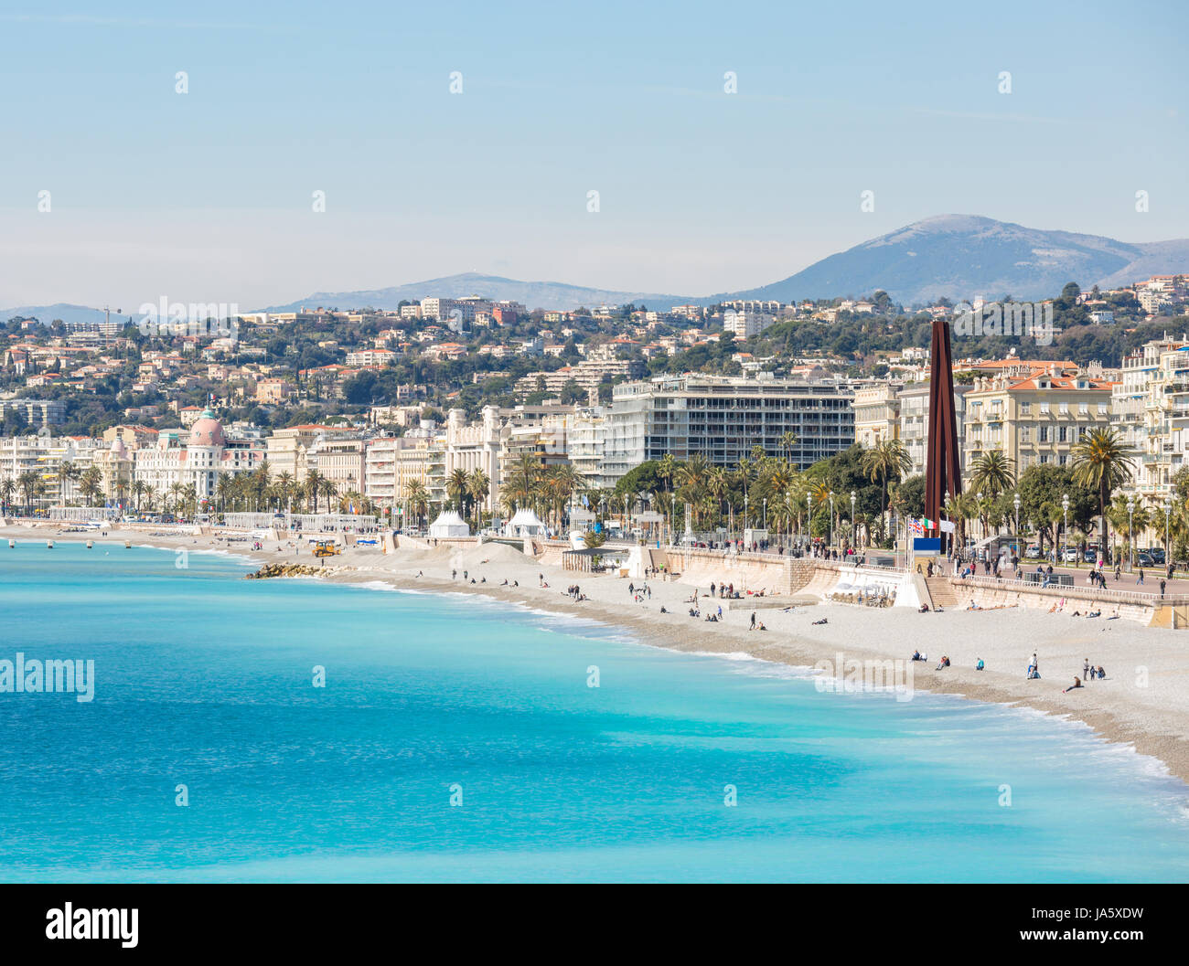 Nice Cote d'Azur Riviera France with mediterranean beach sea Stock ...