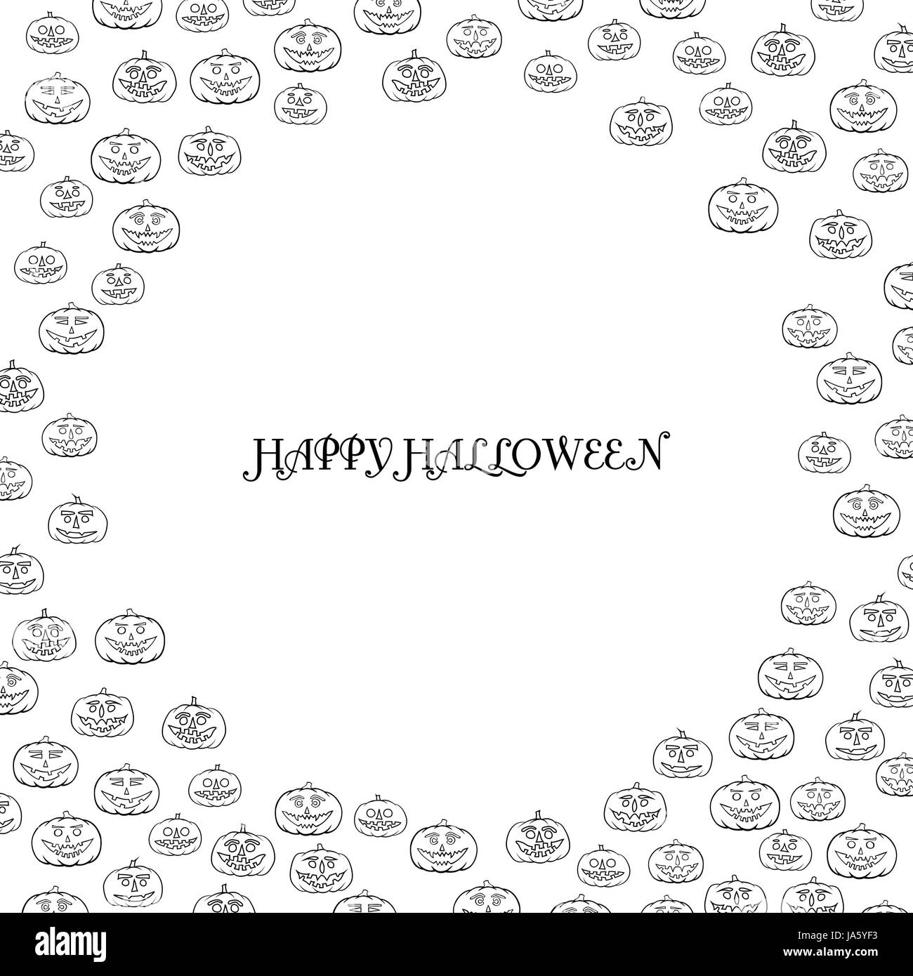 hand drawn jack-o-lantern vector background Stock Vector Image & Art ...