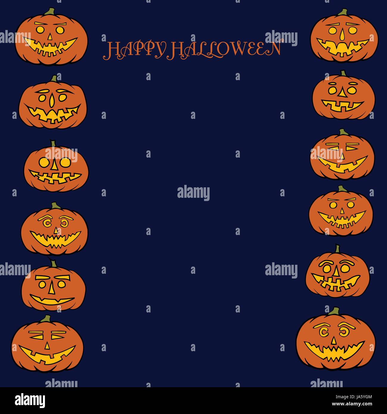 hand drawn jack-o-lantern vector background Stock Vector Image & Art ...