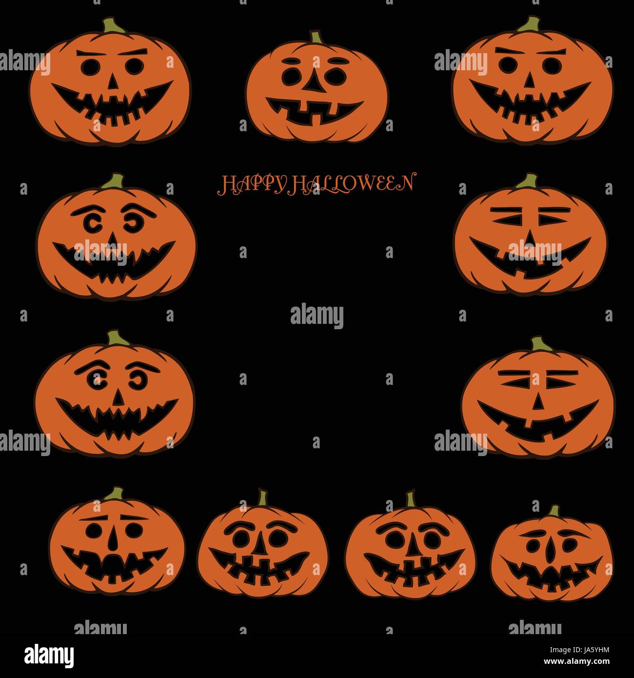 hand drawn jack-o-lantern vector background Stock Vector Image & Art ...