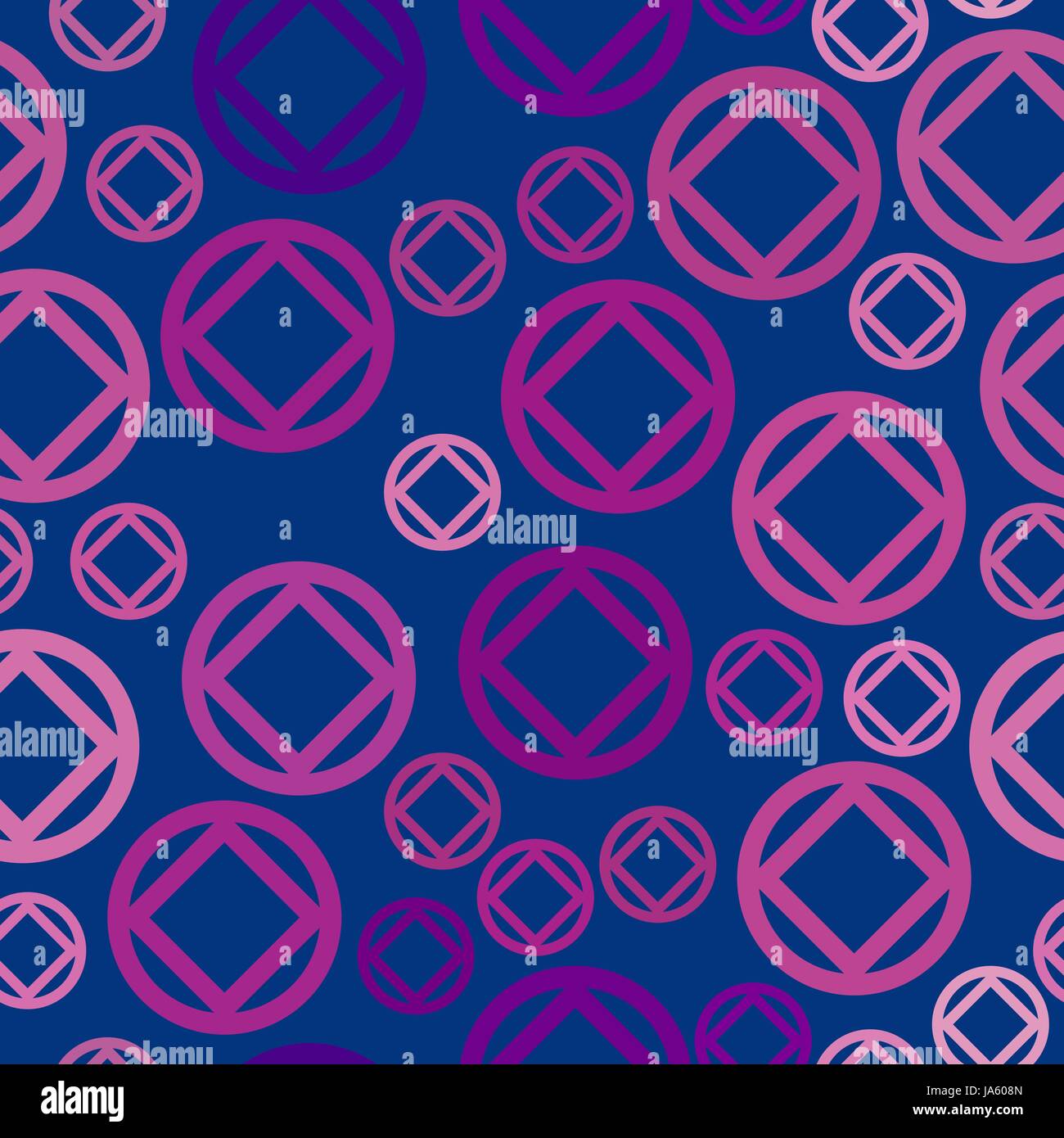 vector seamless pattern - purple and violet rhombuses and circles on ...