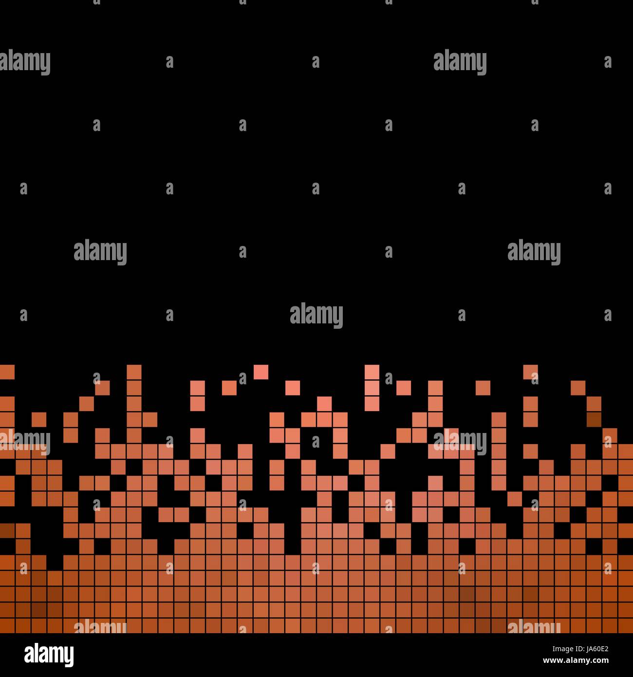 abstract vector square pixel mosaic background - red on black ...