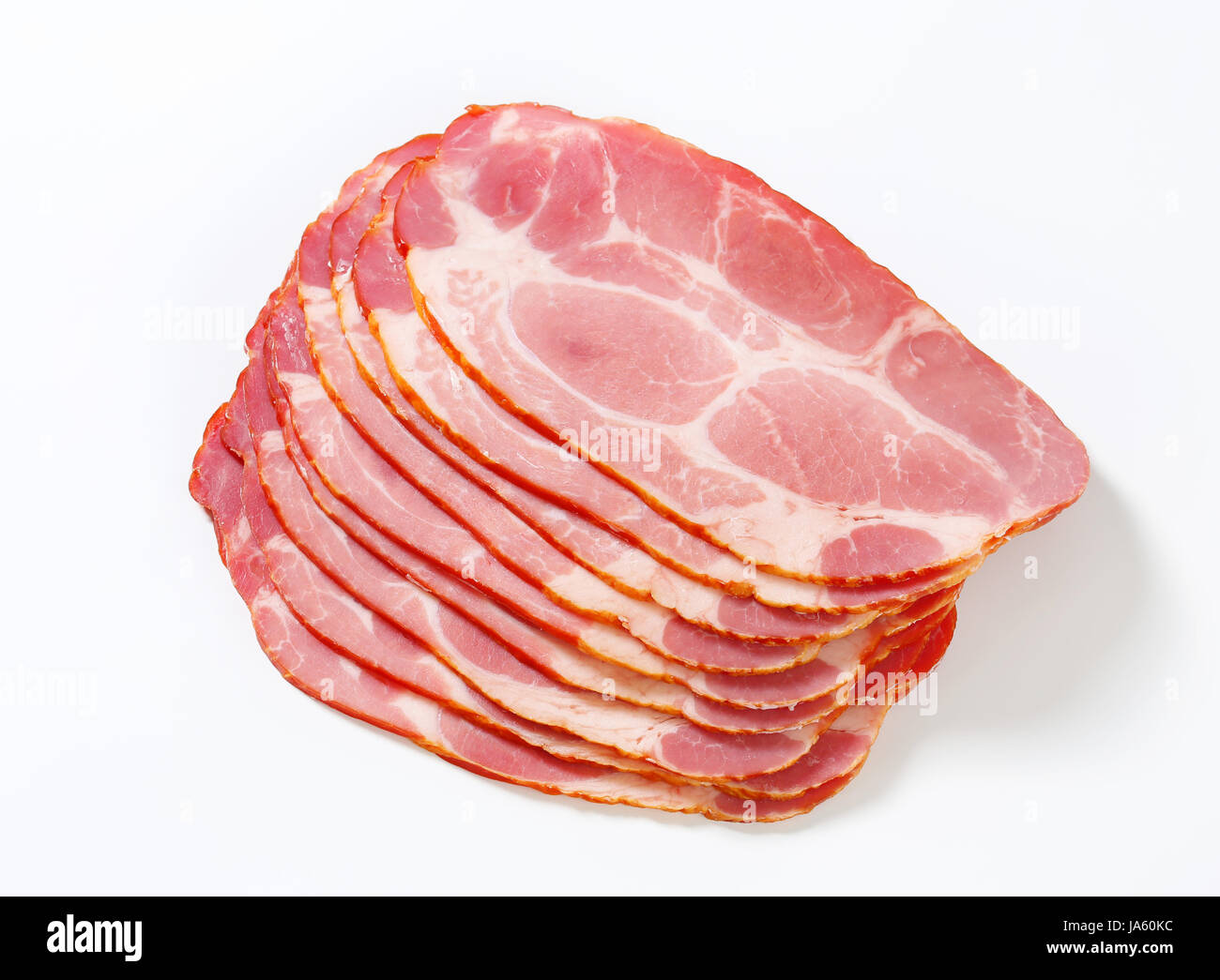 food, aliment, closeup, stack, ham, smoked, smoke, slices, cold cuts ...