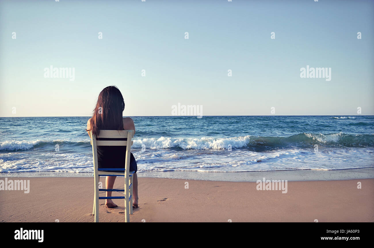 wait, waiting, relaxation, sad, beach, seaside, the beach, seashore, up ...