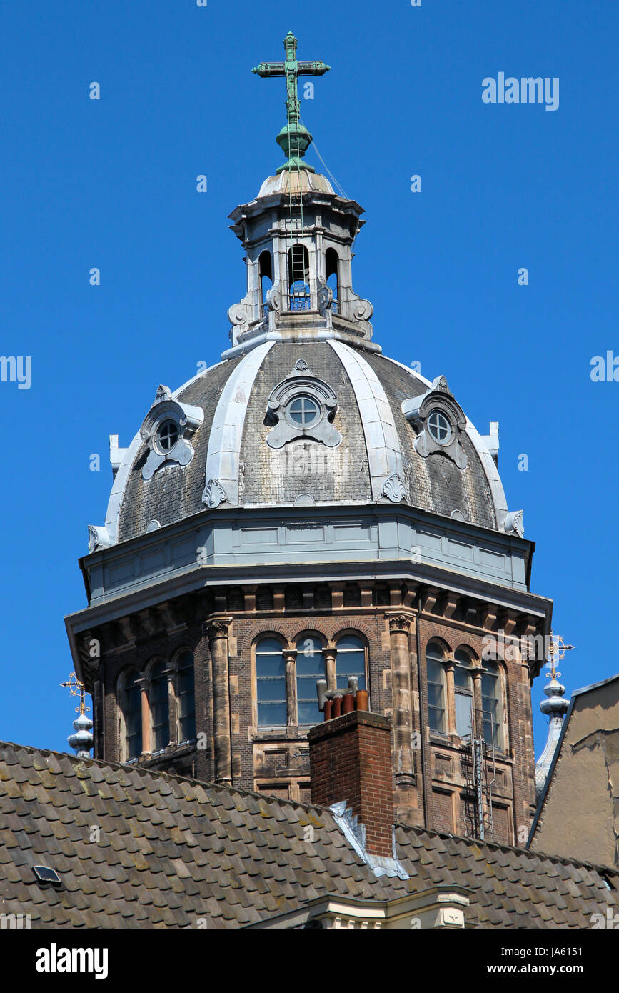 dome, amsterdam, historical, church, dome, cross, baroque, old town ...