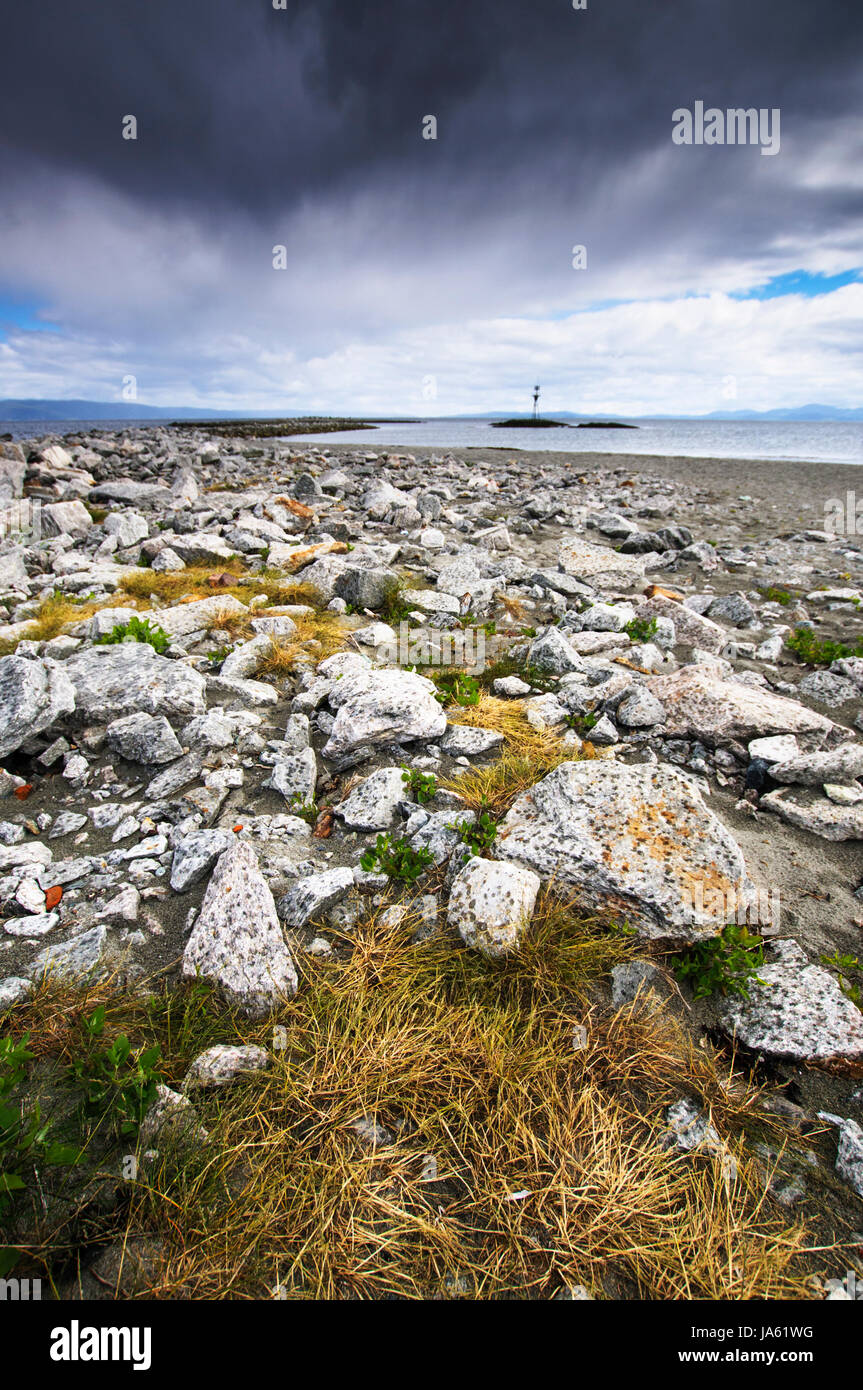Beautiful northern rock stone landscape coastline of Munkholmen ...