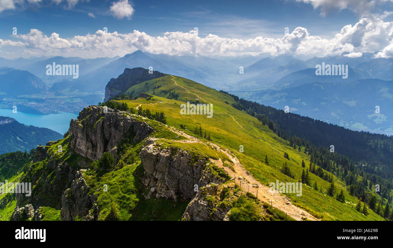 Sloping green cliff landscape Stock Photo - Alamy