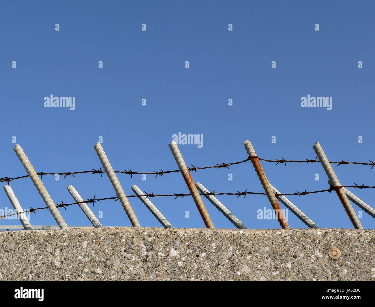 blue, stone, army, guard, concrete, wall, wire, fence, fence in ...