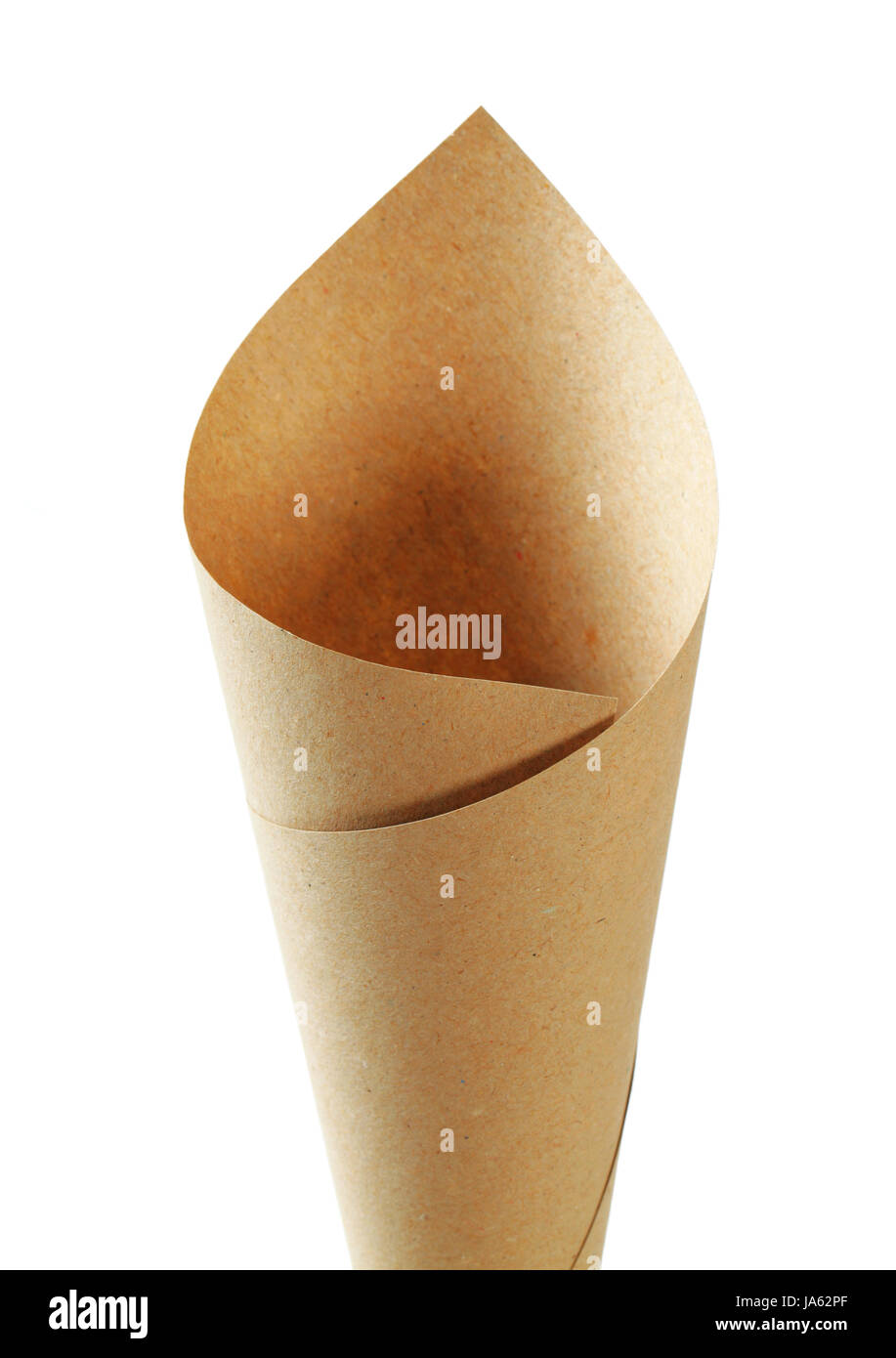 object, isolated, cone, empty, cutout, cornet, rolled up, sheet of ...