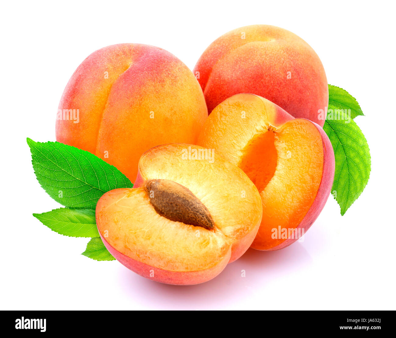 Apricots isolated on white background Stock Photo - Alamy