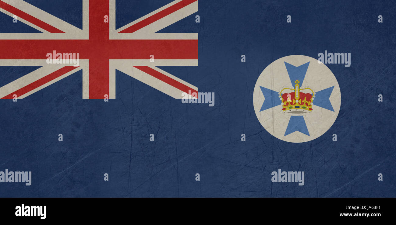 Grunge flag of the Australian state of Queensland Stock Photo - Alamy