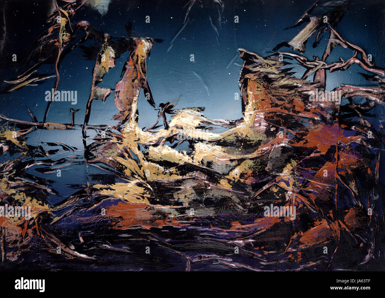 colour, night, nighttime, painting, abstract, midnight, wrinkled ...