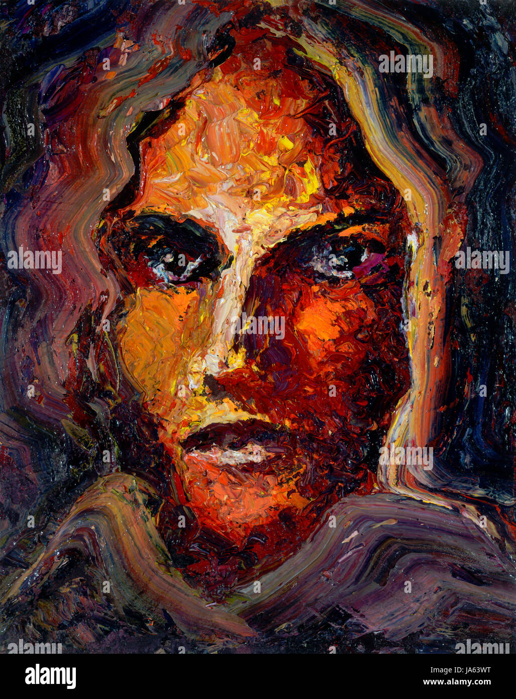 woman, face, portrait, painting, look, glancing, see, view, looking ...