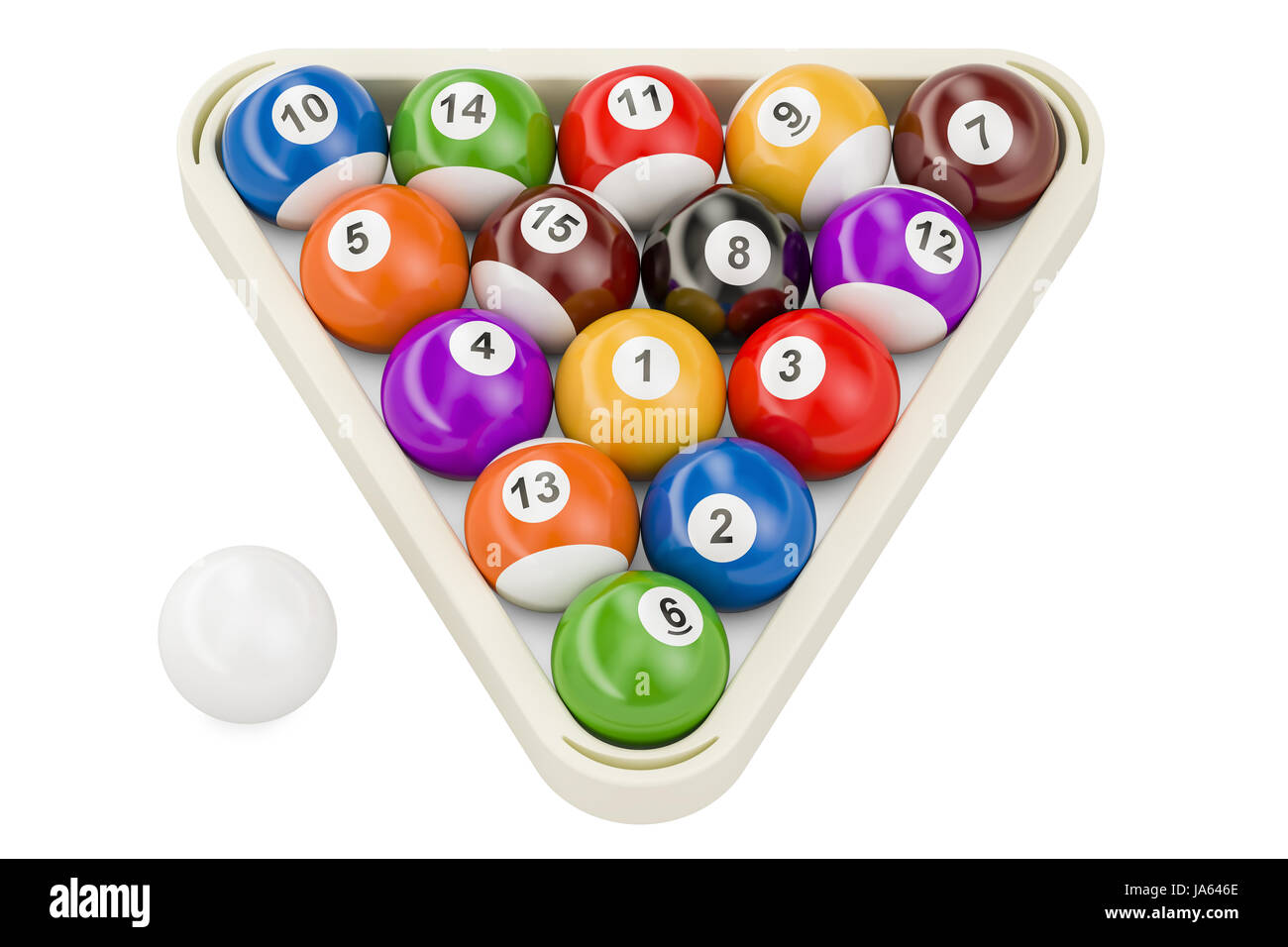 Billiard balls, 3D rendering isolated on white background Stock Photo ...