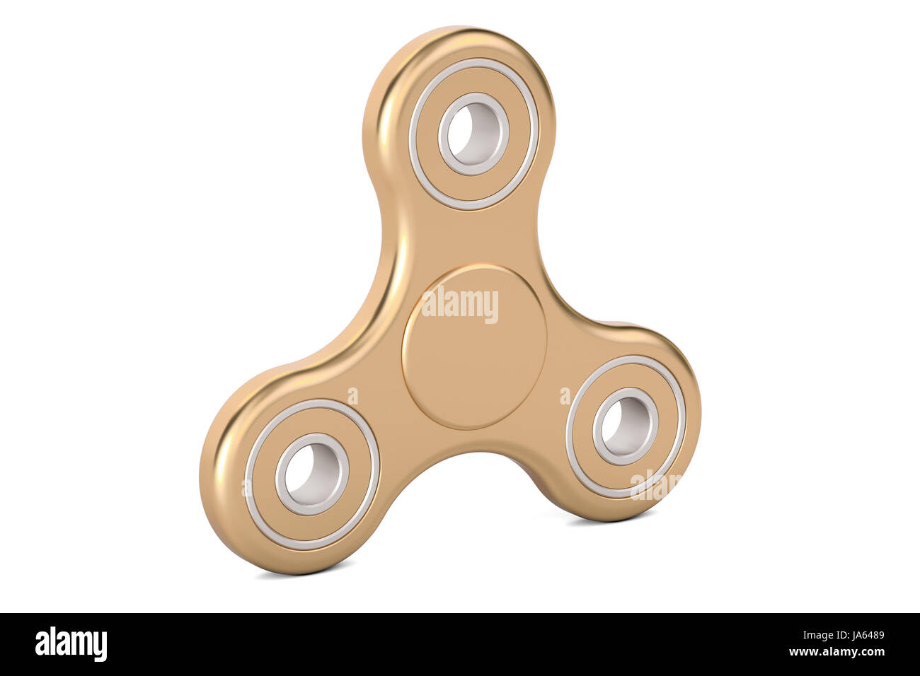 Golden Fidget Spinner, 3D rendering isolated on white background Stock ...