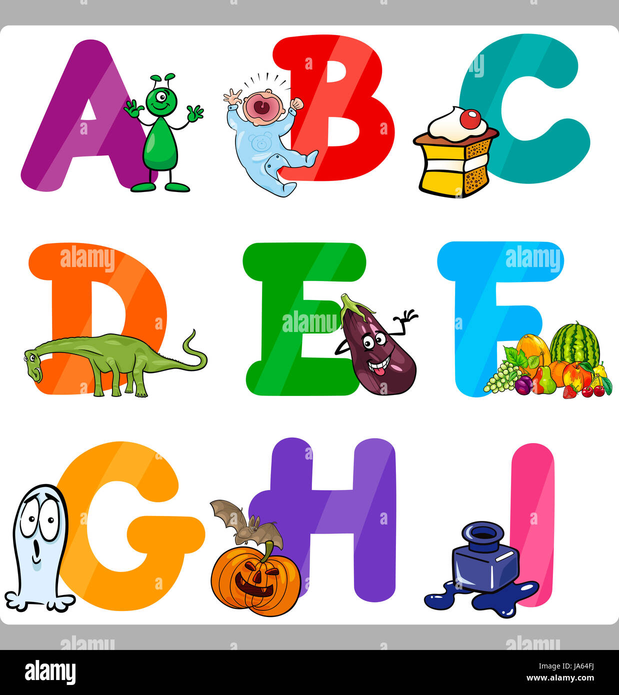 education, illustration, alphabet, cartoon, ABC, learning, child ...