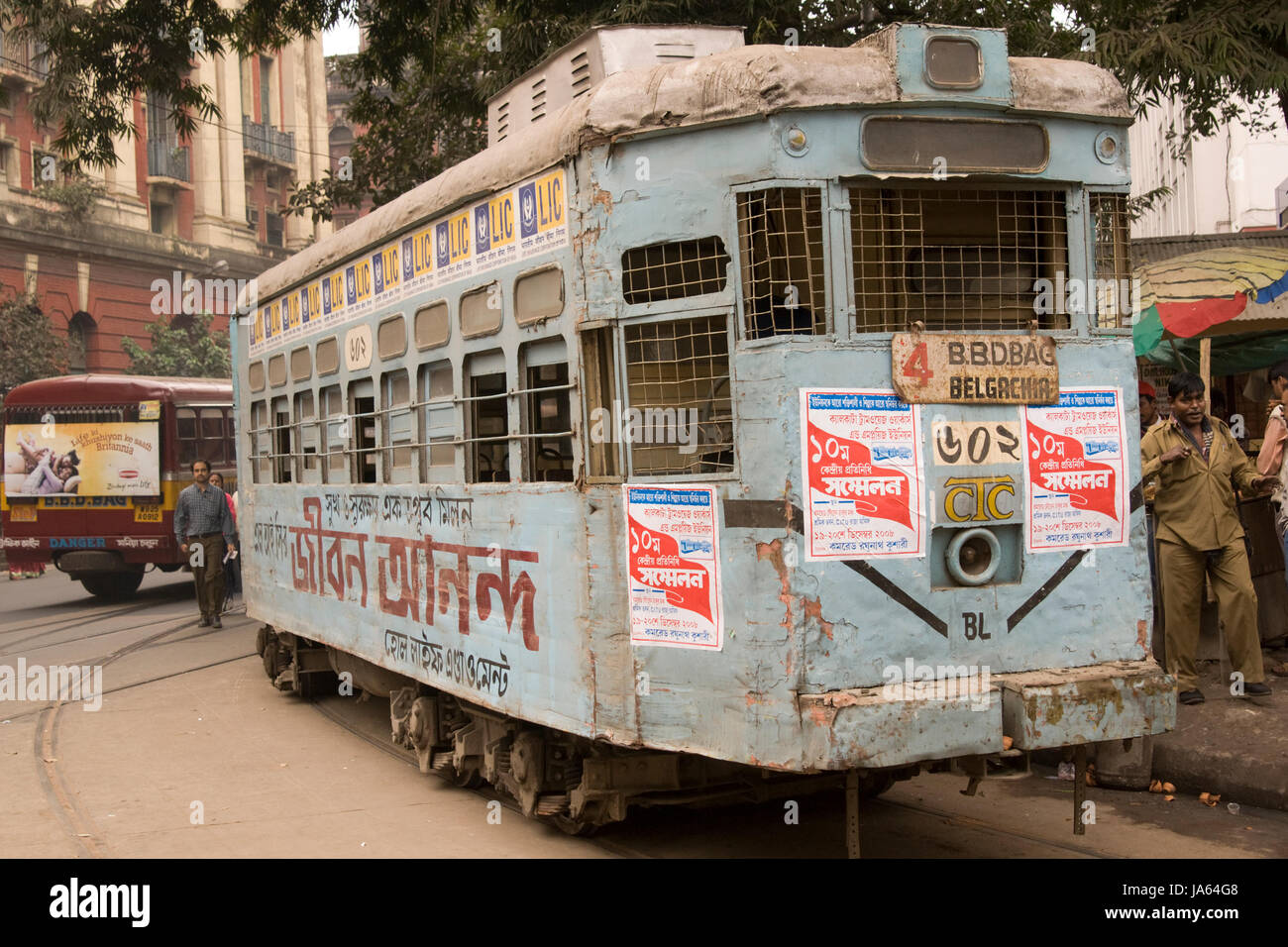 Historic tram in Kolkata, West Bengal, India Stock Photo - Alamy