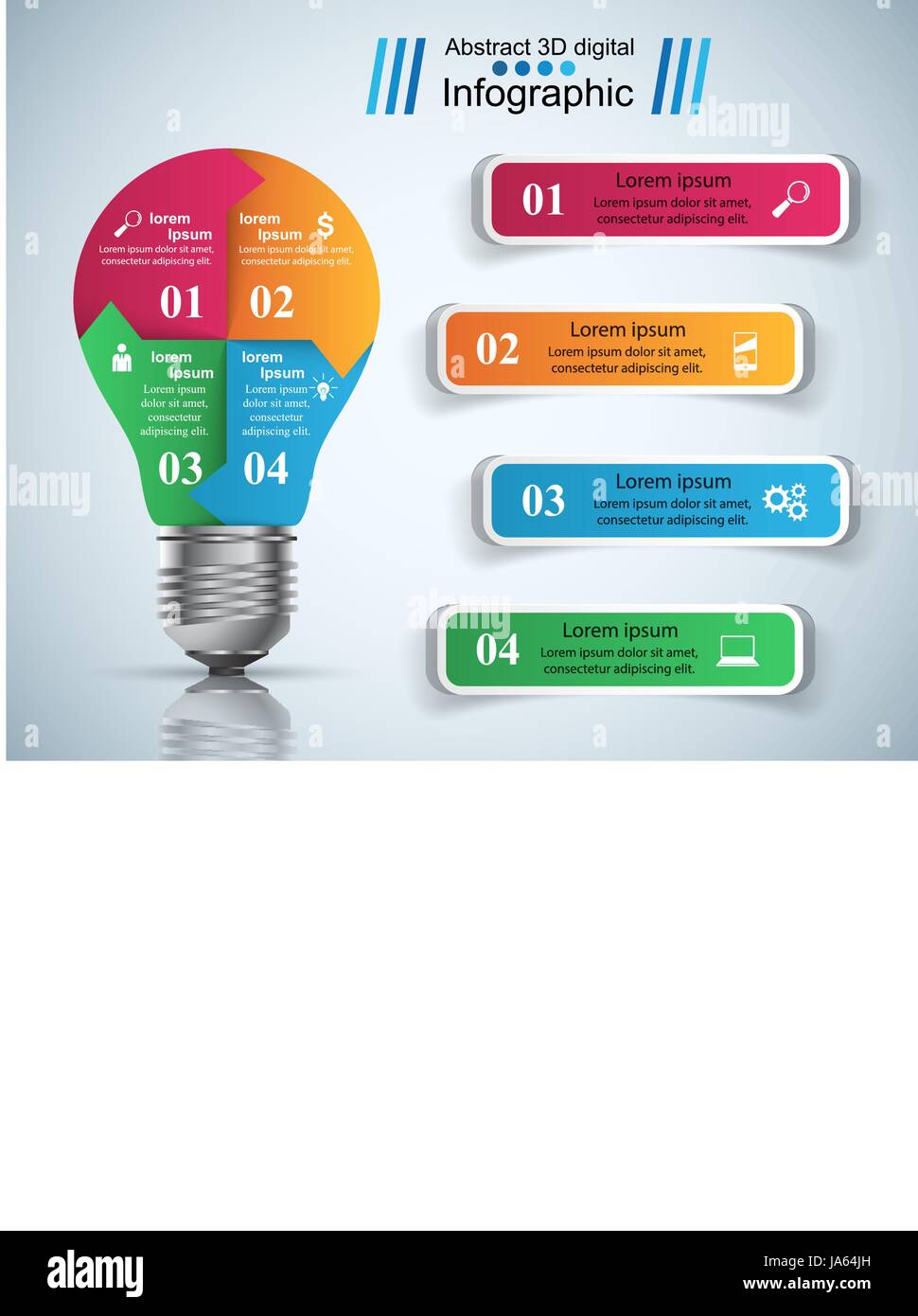 Infographic design. Bulb, Light icon Stock Vector Image & Art - Alamy