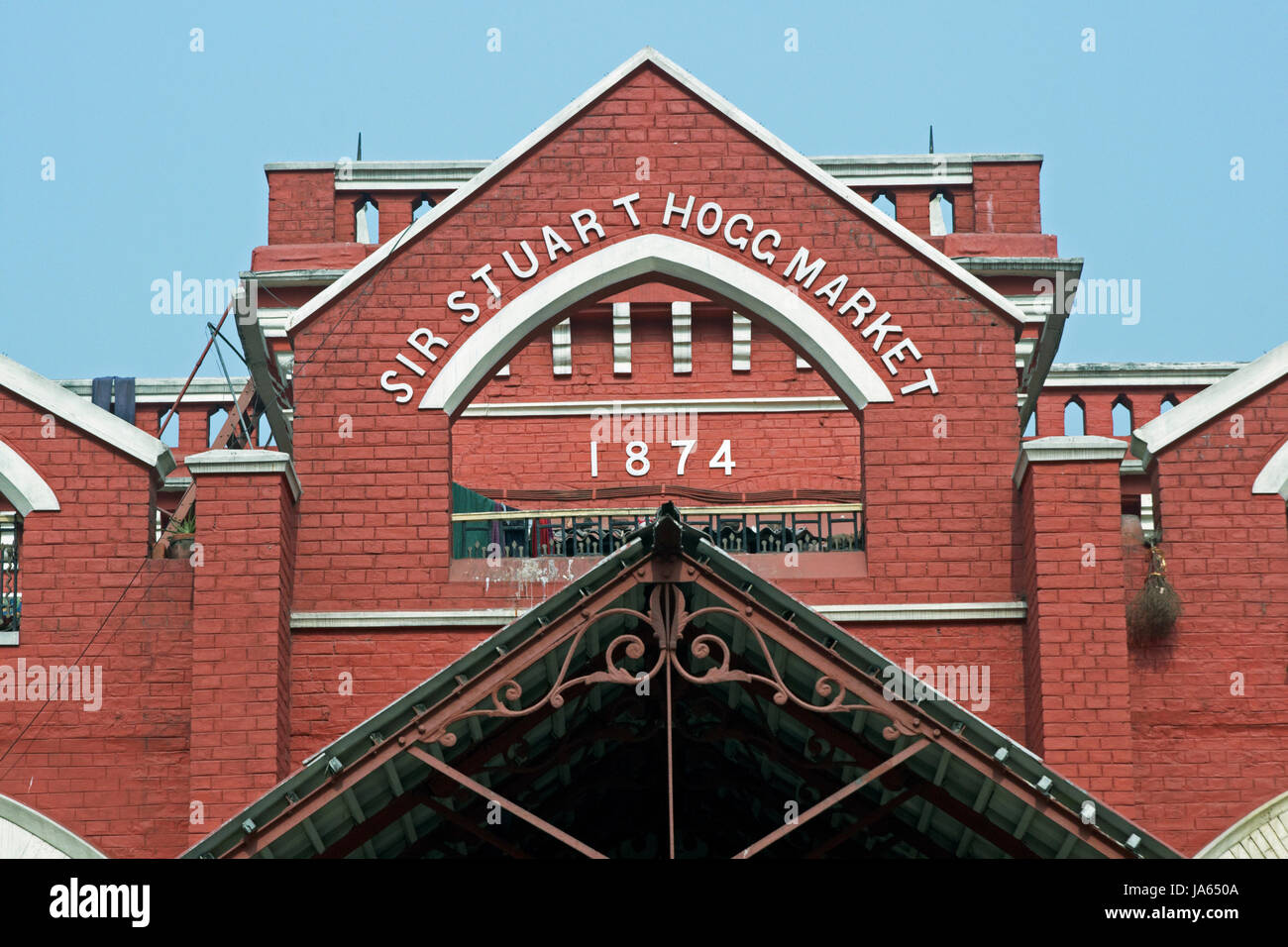 Stuart Hogg Market (1874). Victorian style red brick building housing ...