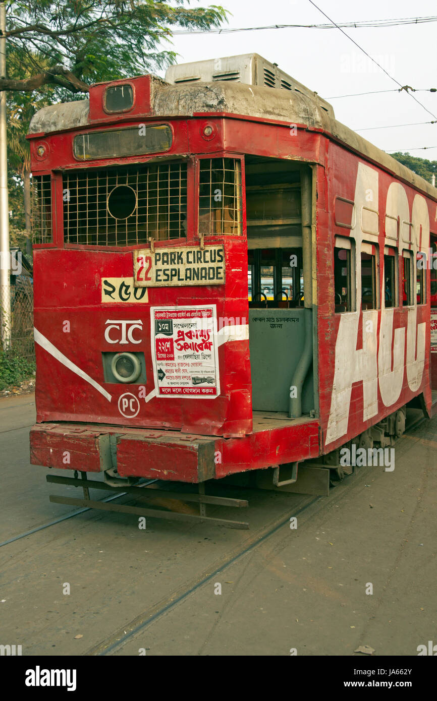 Historic tram in Kolkata, West Bengal, India Stock Photo - Alamy