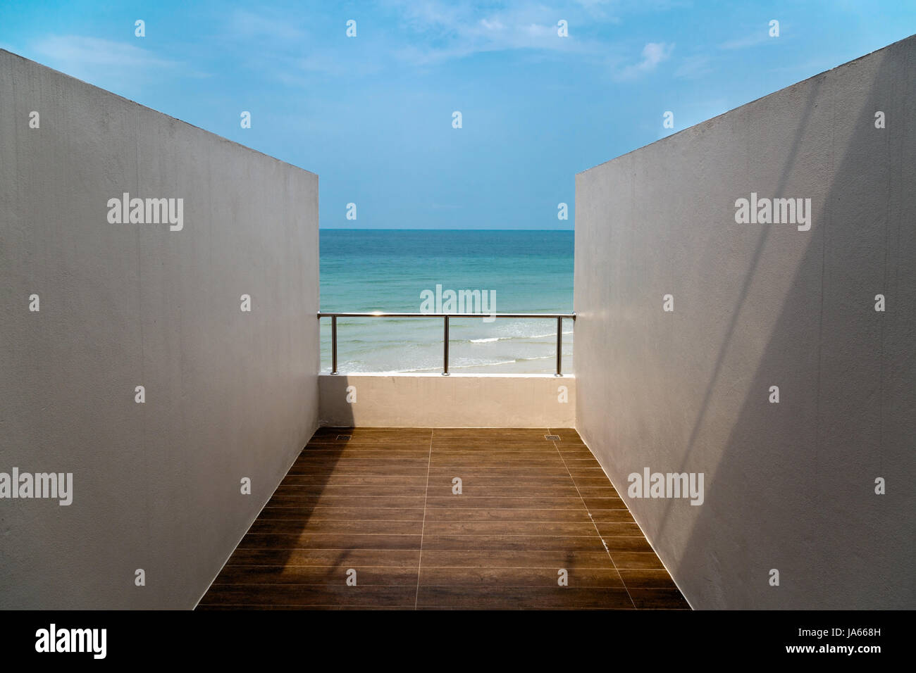 Exit to the balcony overlooking the sea Stock Photo - Alamy