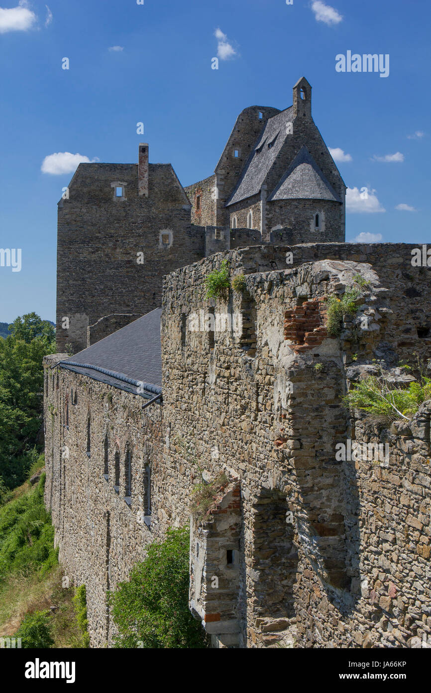 danube, stonewall, stones, chateau, castle, middle ages, stronghold ...