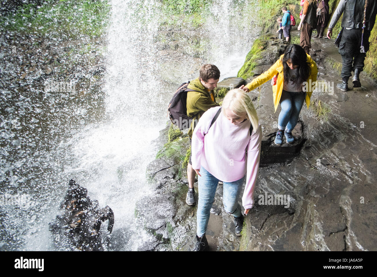 Walk behind waterfall wales hi-res stock photography and images - Alamy
