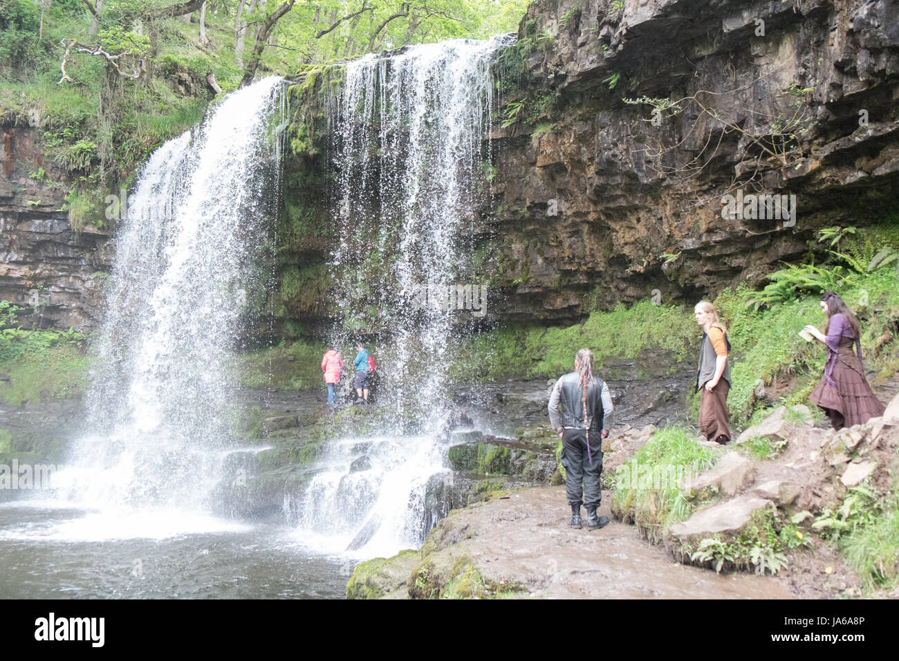 Walk behind waterfall wales hi-res stock photography and images - Alamy