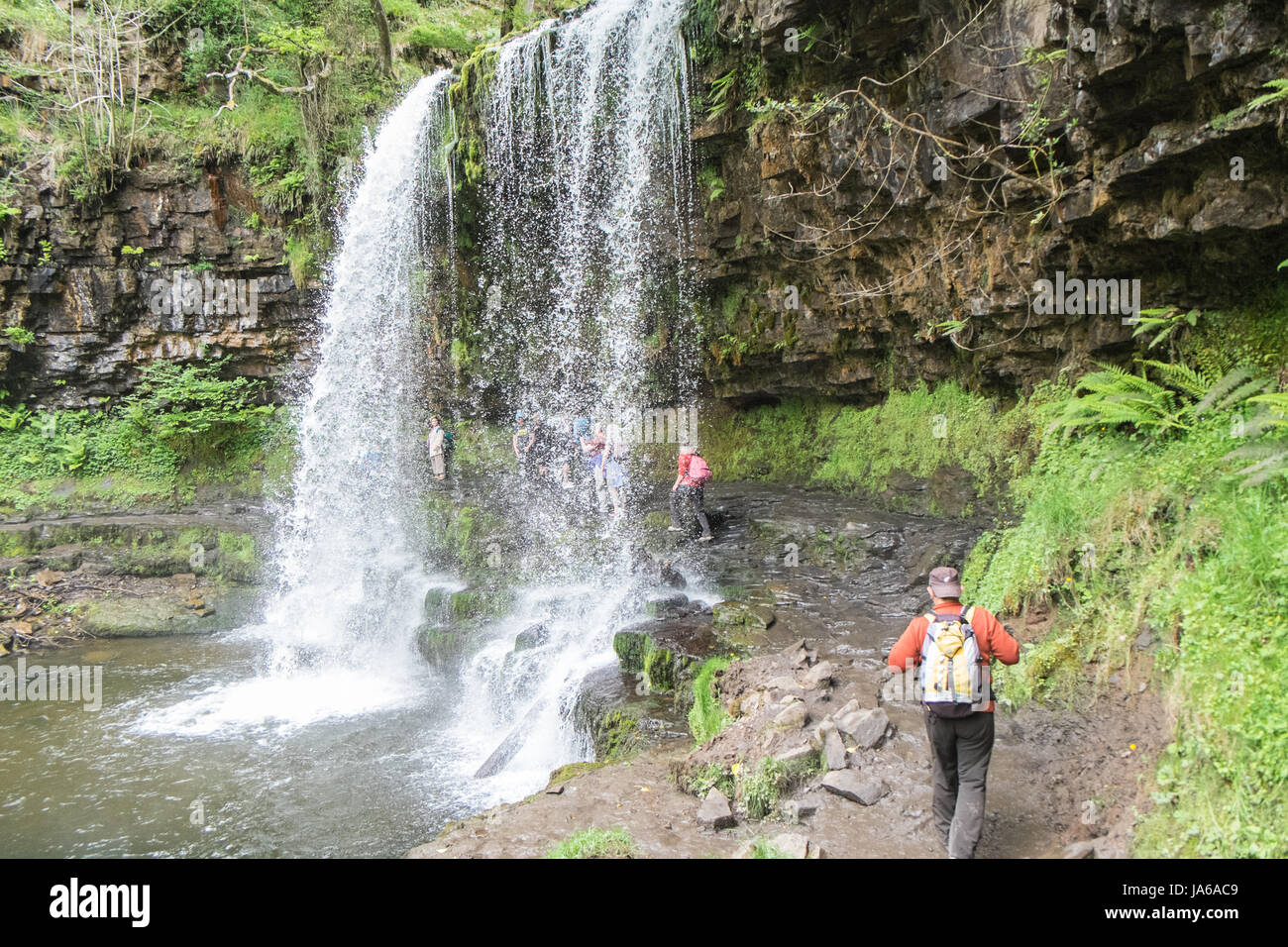 Walk behind waterfall wales hi-res stock photography and images - Alamy