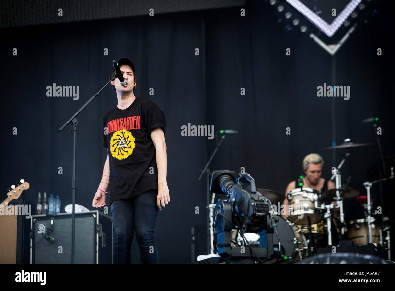 Eloi Youssef, of the dutch rock band Kensington pictured on stage as ...