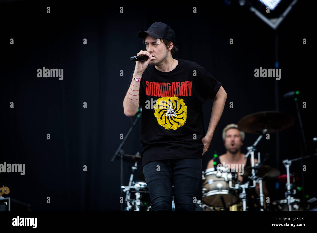 Eloi Youssef, of the dutch rock band Kensington pictured on stage as ...