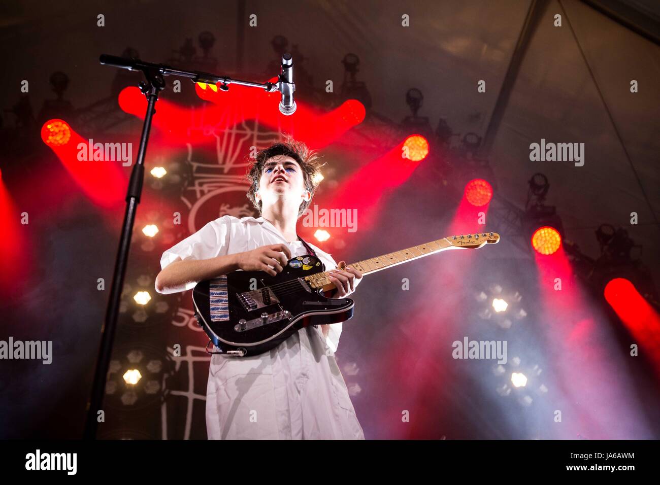 The english singer and song-writer Declan McKenna pictured on stage as ...