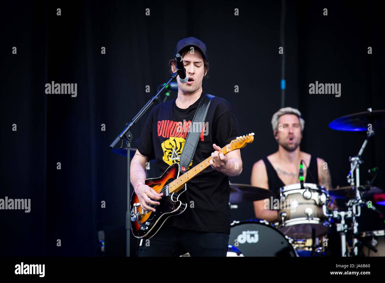 Eloi Youssef, of the dutch rock band Kensington pictured on stage as ...