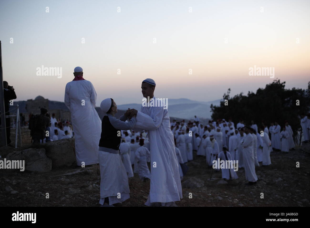 Samaritans participate in a traditional ceremony celebrating the giving ...