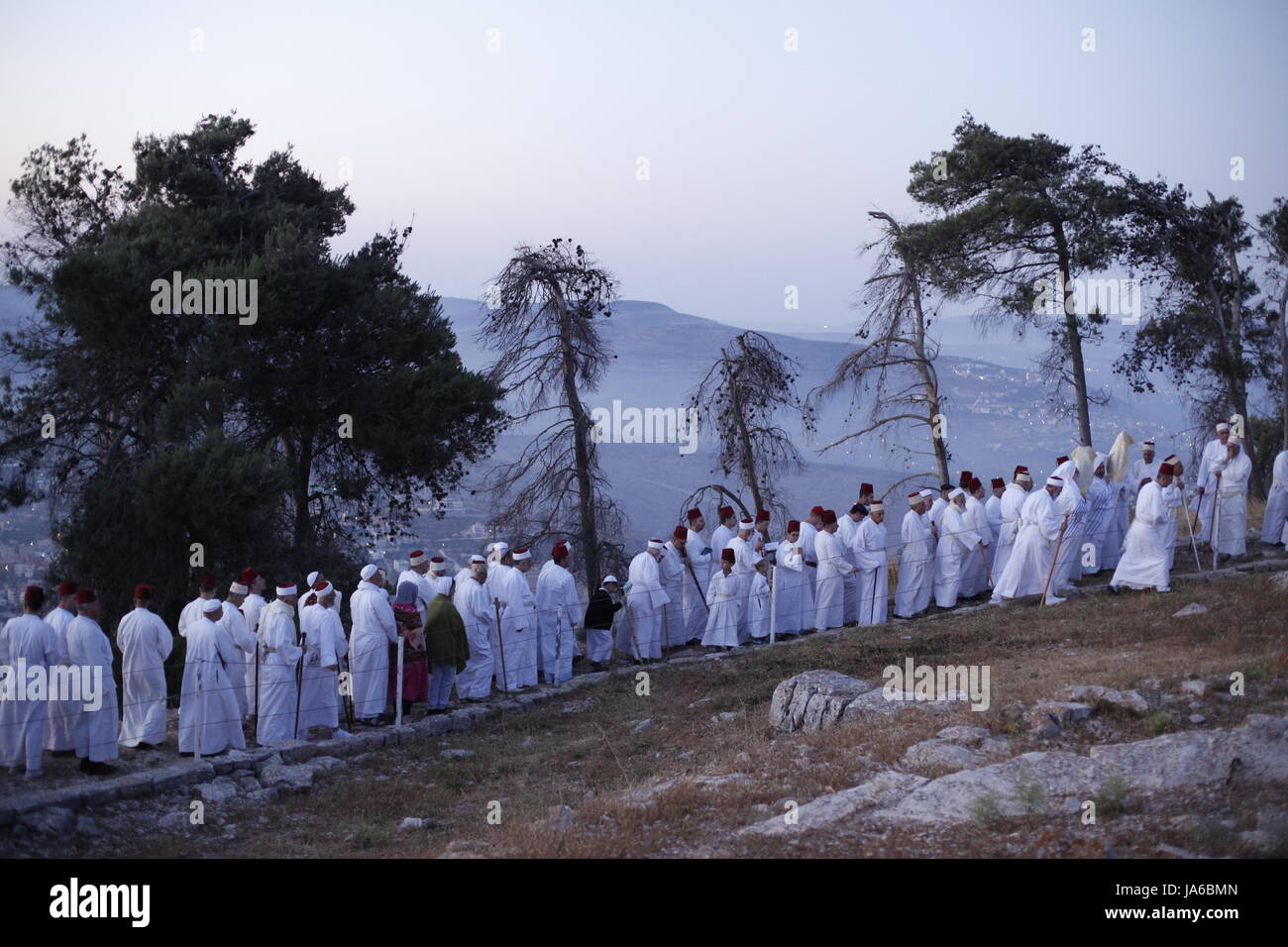 Samaritans participate in a traditional ceremony celebrating the giving ...