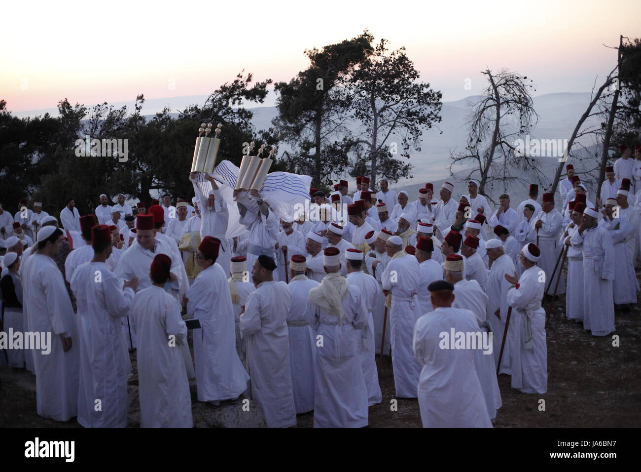 Samaritans participate in a traditional ceremony celebrating the giving ...