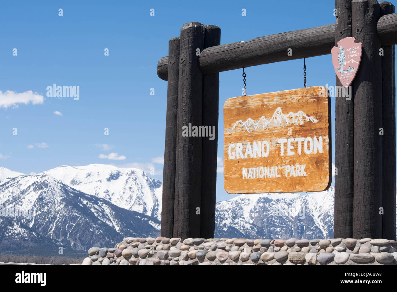 Grand Teton National Park Sign Stock Photo - Alamy
