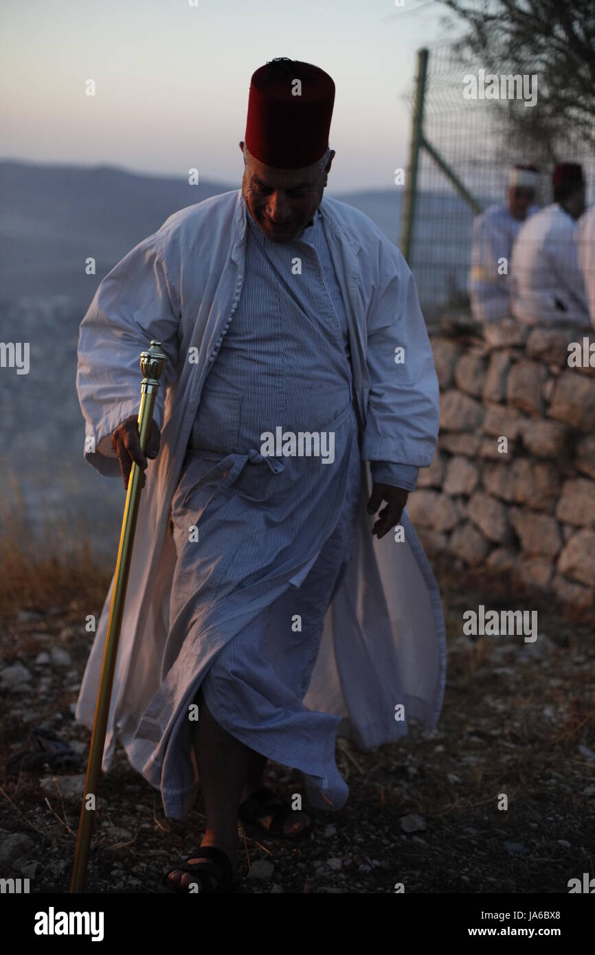 Samaritans participate in a traditional ceremony celebrating the giving ...