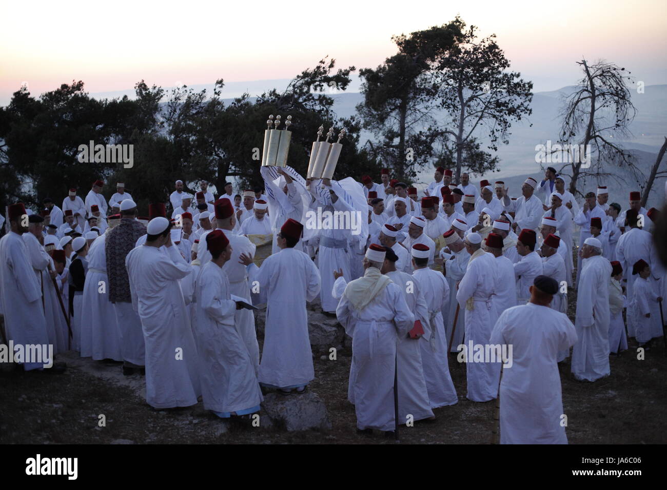 Samaritans participate in a traditional ceremony celebrating the giving ...