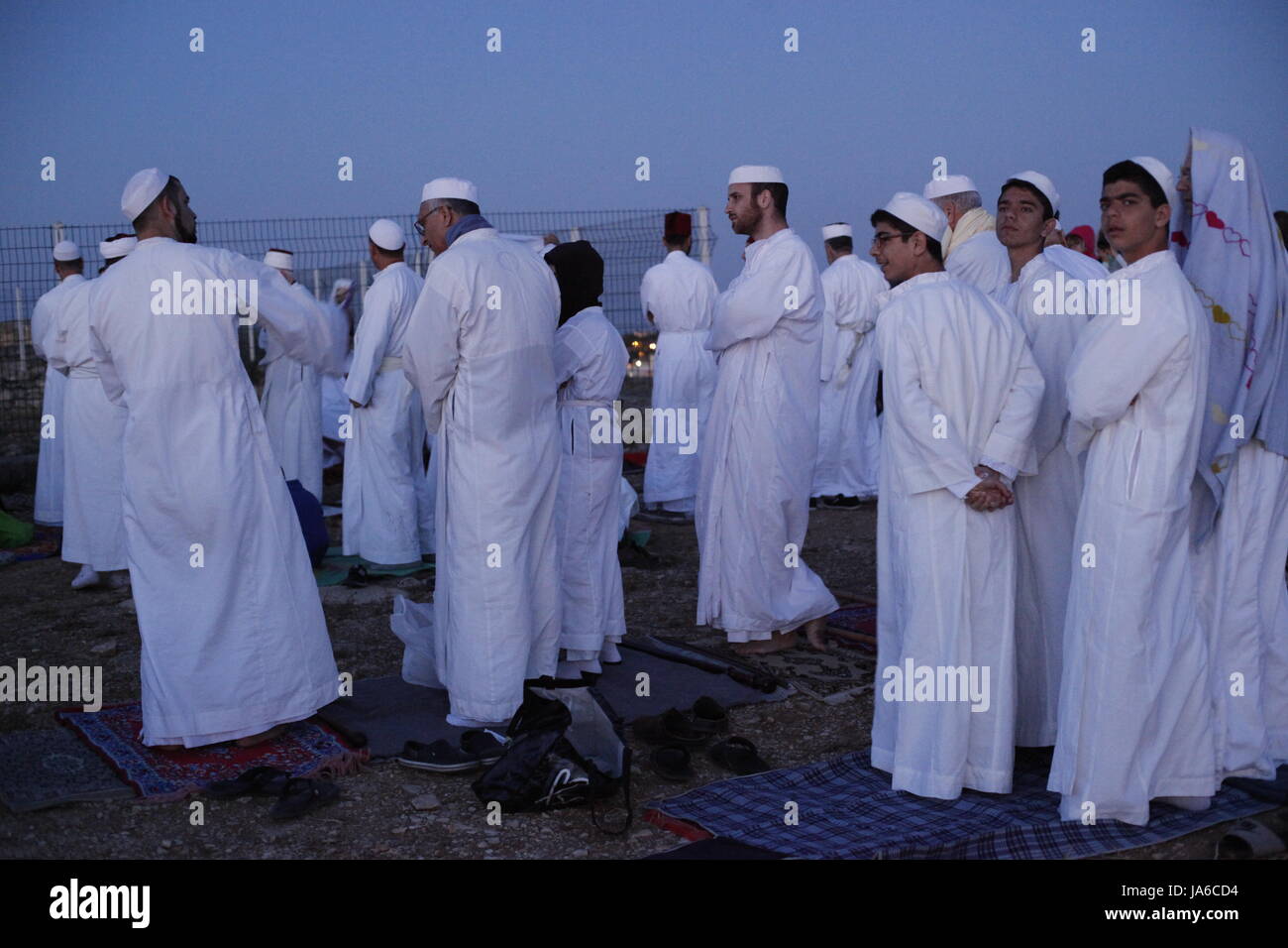 Samaritans participate in a traditional ceremony celebrating the giving ...