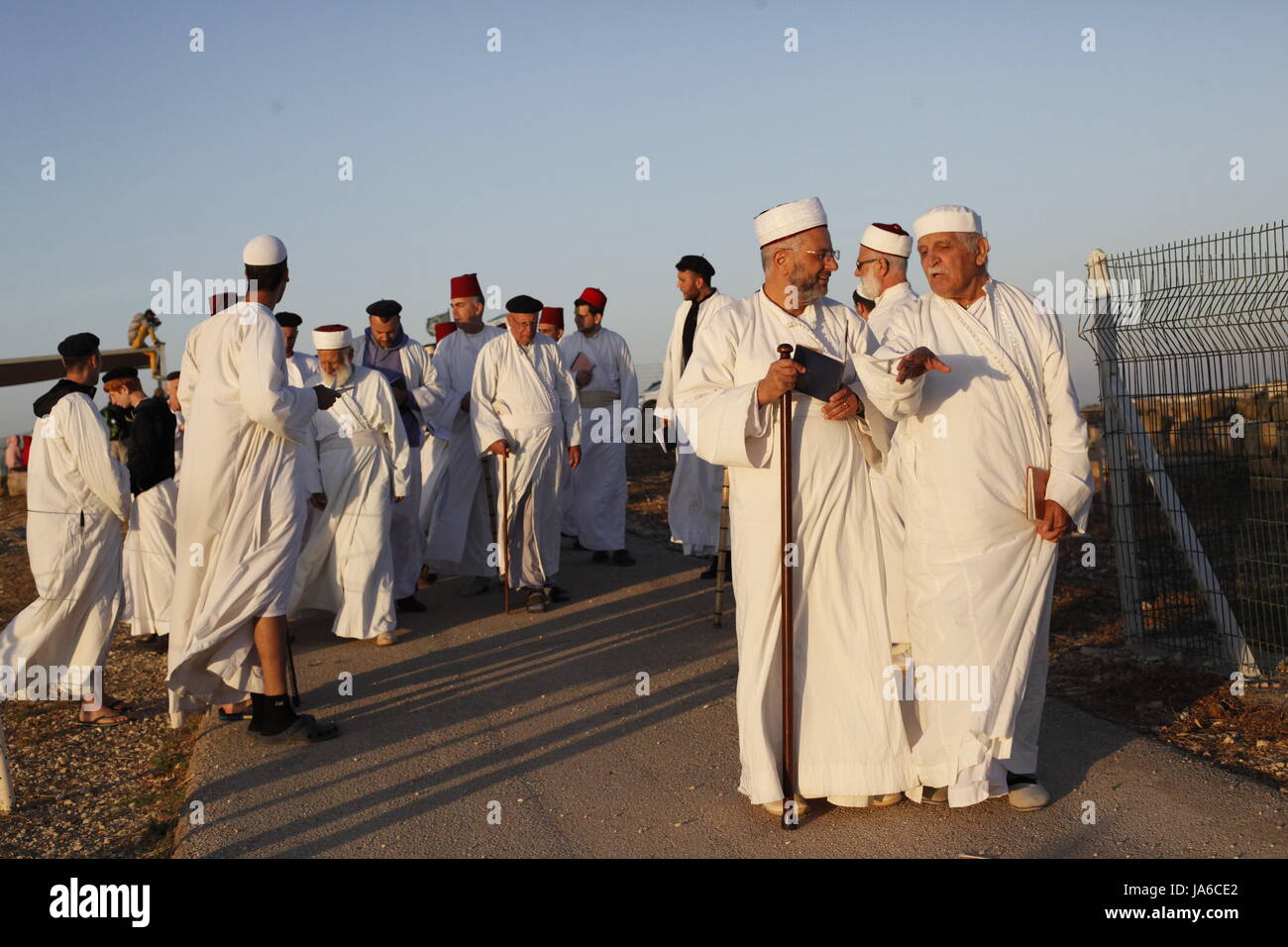 Samaritans participate in a traditional ceremony celebrating the giving ...