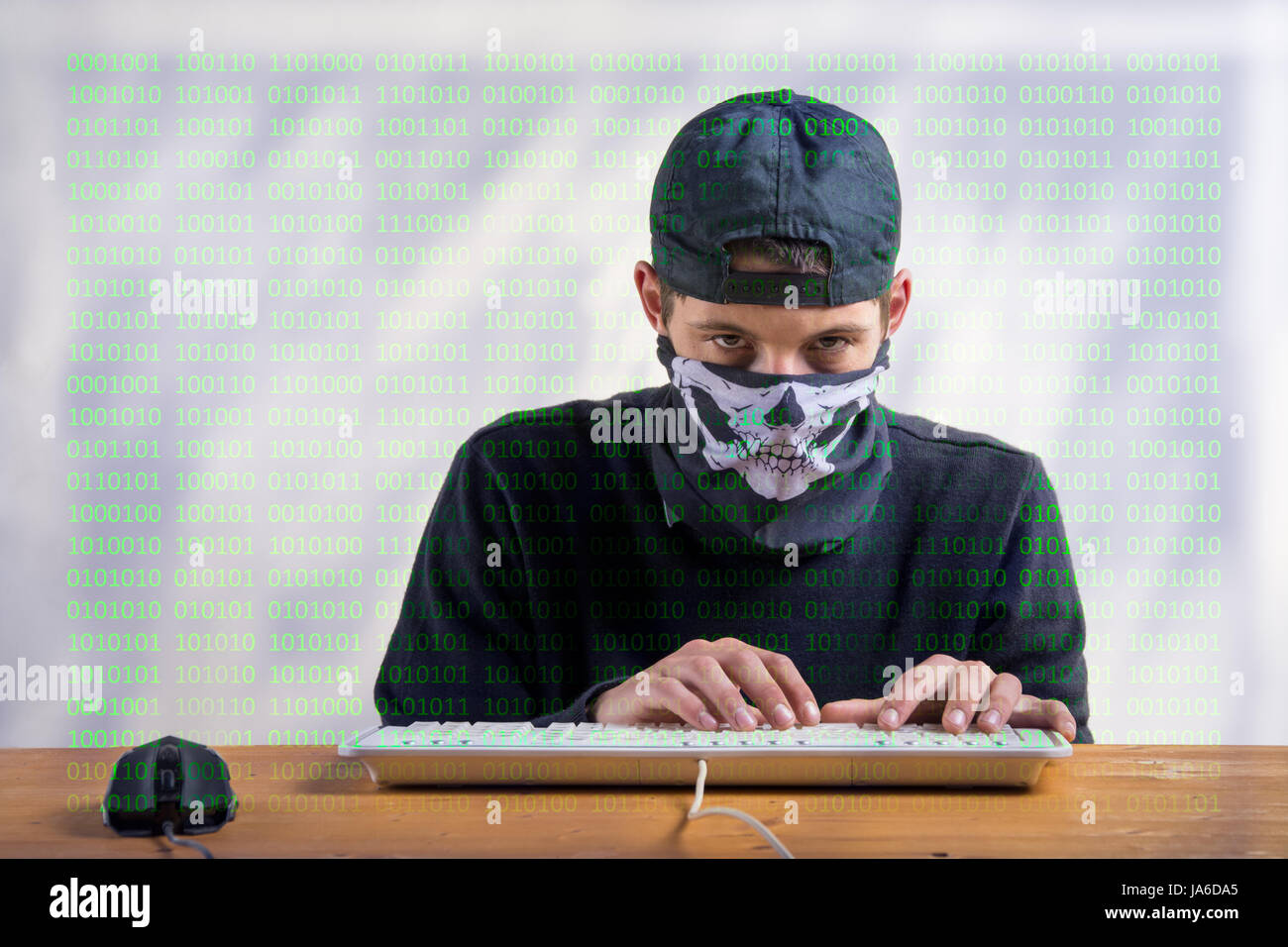 hacker using the computer, young man using the computer, programmer ...