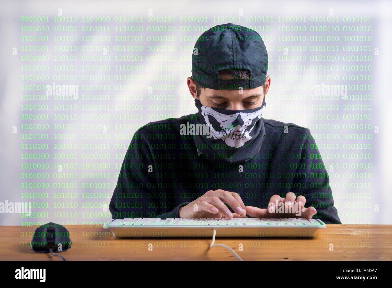 hacker using the computer, young man using the computer, programmer ...