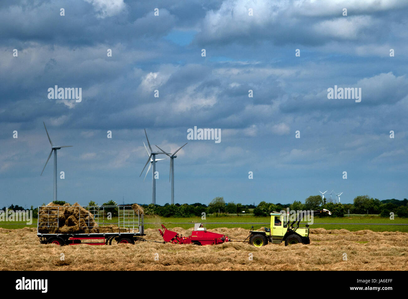 agriculture, farming, wind energy, tractor, lower saxony, scenery ...