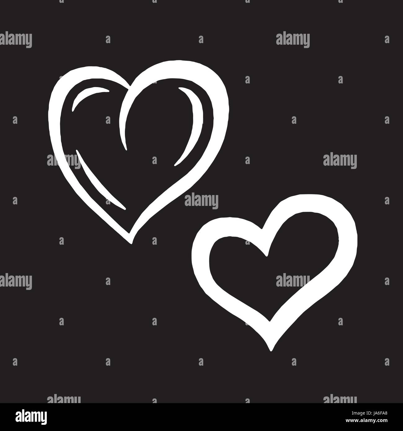 Hand drawn hearts. Design elements for Valentine s day Stock Vector ...