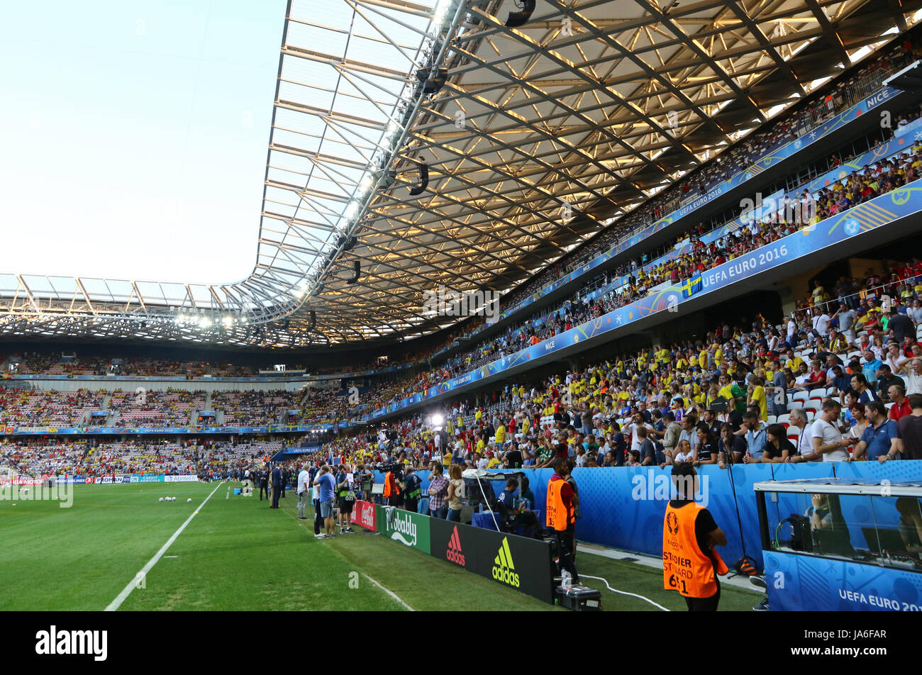 NICE, FRANCE - JUNE 22, 2016: Panoramic view of Allianz Riviera Stade ...