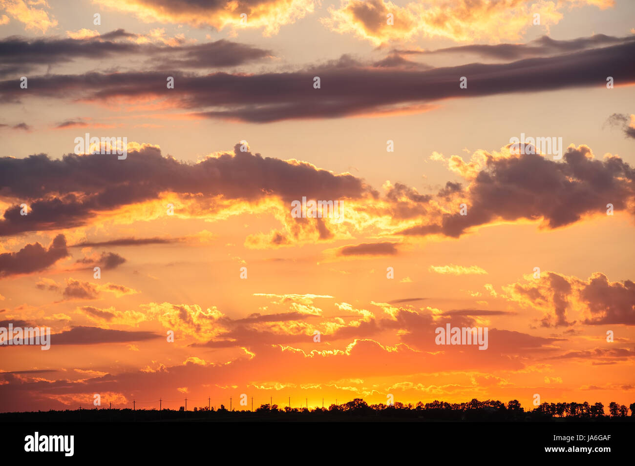 Sunset over meadow hi-res stock photography and images - Alamy