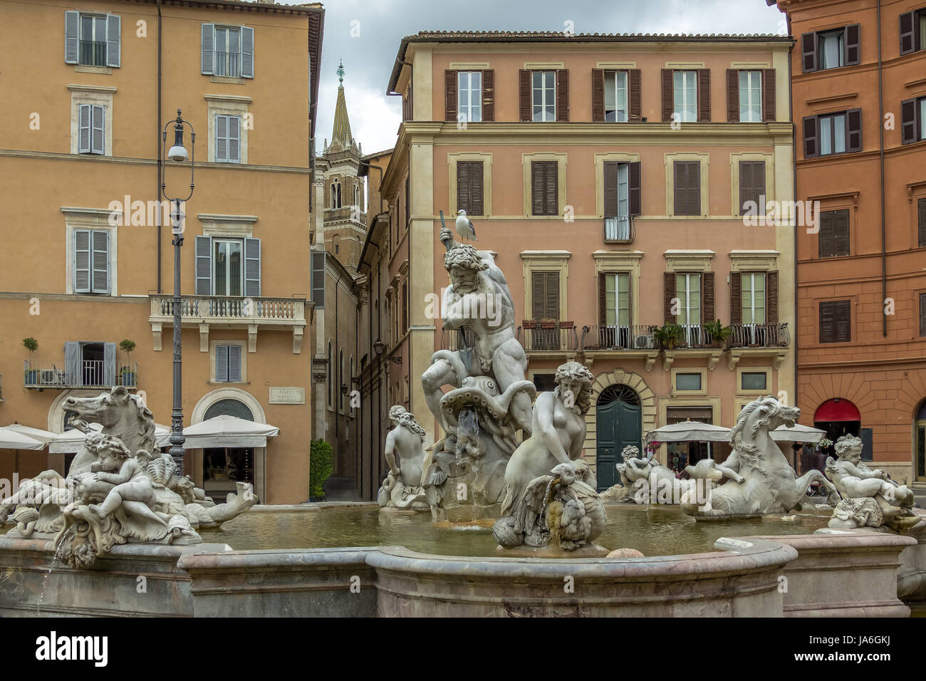 Neptune Fountain in Piazza Navona - Rome, Italy Stock Photo - Alamy