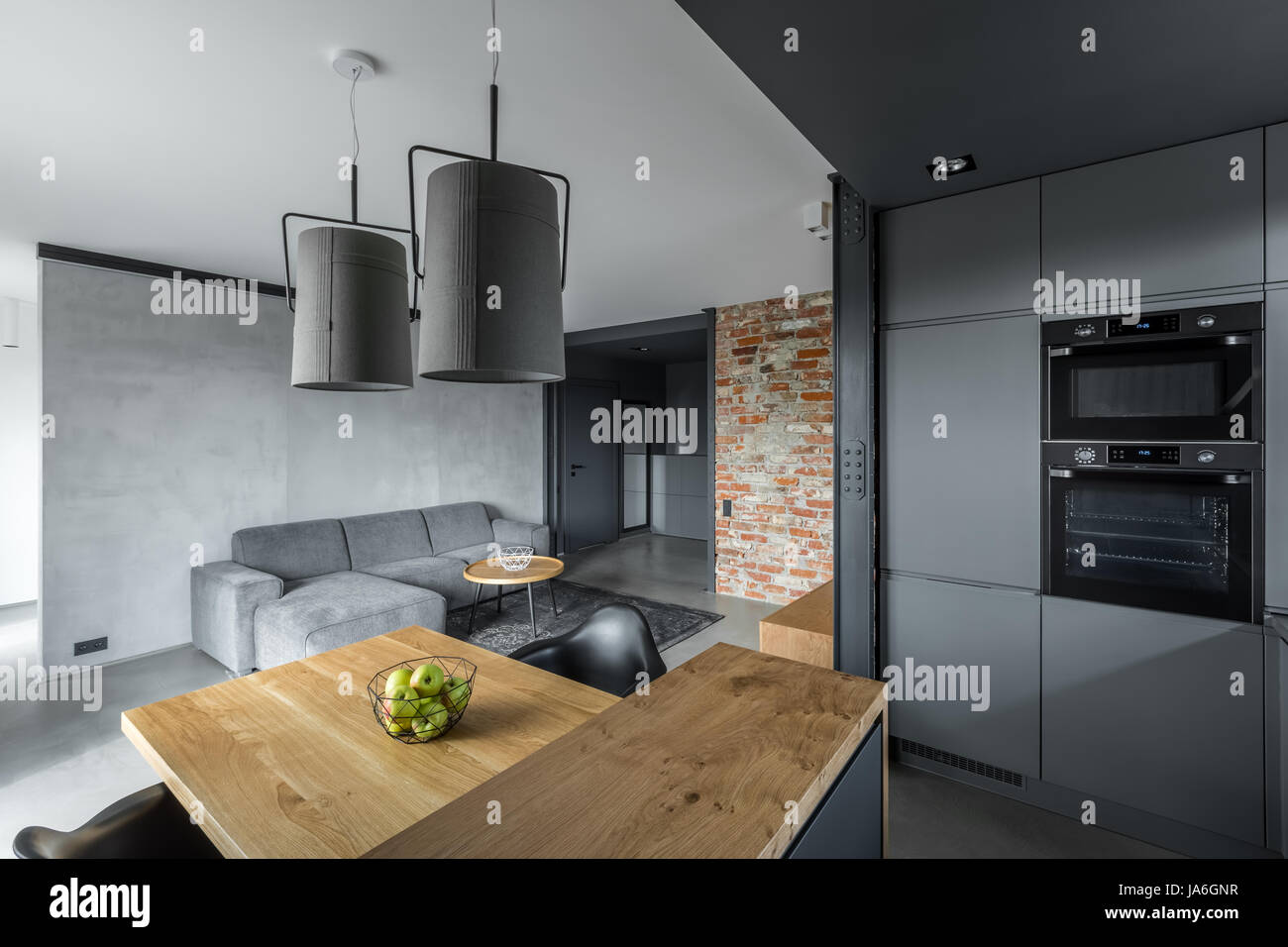 Open kitchen island table hi-res stock photography and images - Alamy